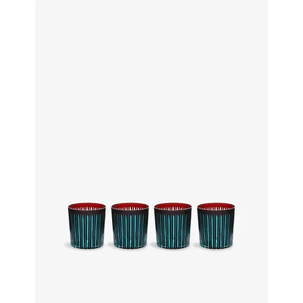 LOBJET Prism Old Fashioned Glasses Set Of Four