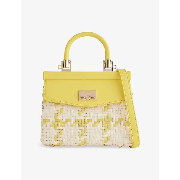 Rodo Mini Paris Woven And Leather Top-handle Bag