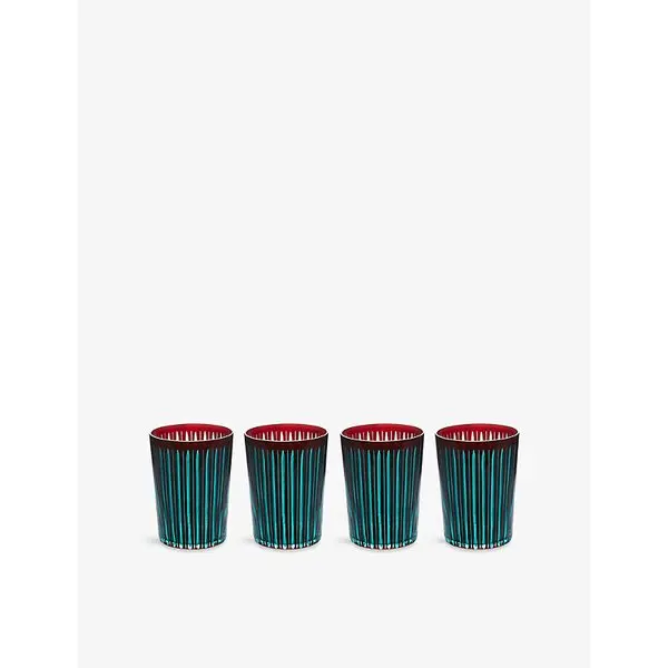 LOBJET Prism Glass Highball Glasses Set Of Four