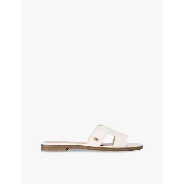 Kurt Geiger Raven Faux-leather Flat Sandals - Bone