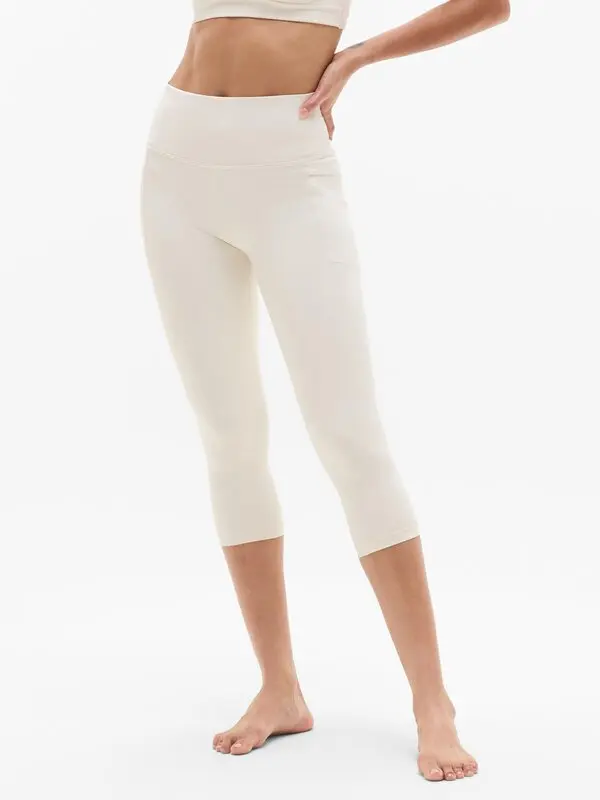 Athleta Salutation Stash High Rise Capri Legging - Bone