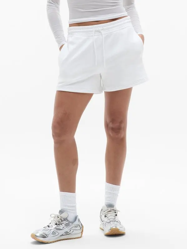Athleta Forever Fleece Mid Rise 4" Short - Bright White