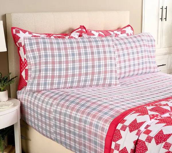 MARTHA STEWART 300tc Cotton Printed Sheet Set Twin
