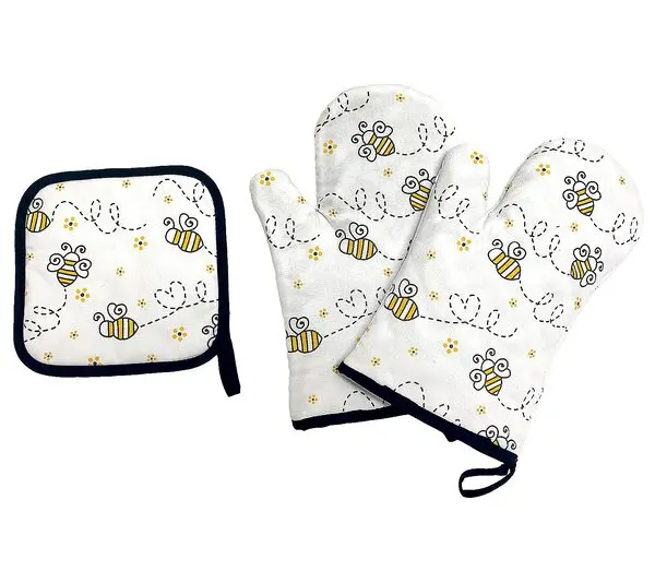TEMP-TATIONS As Is Temp-tatioins Set Of Oven Mitts And Trivet Set