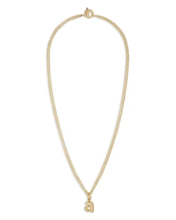 ROXANNE ASSOULIN Puffy Initial Double Chain Pendant Necklace - A