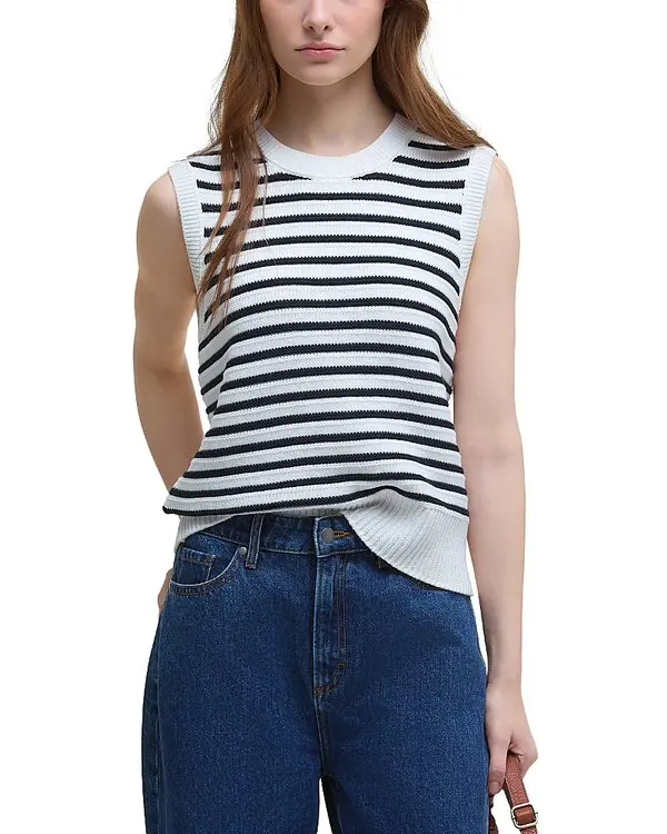 Barbour Emberly Sleeveless Knit Tank Top - Cloud/navy