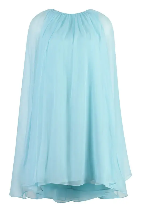 Max Mara Flared Silk Dress - Blue