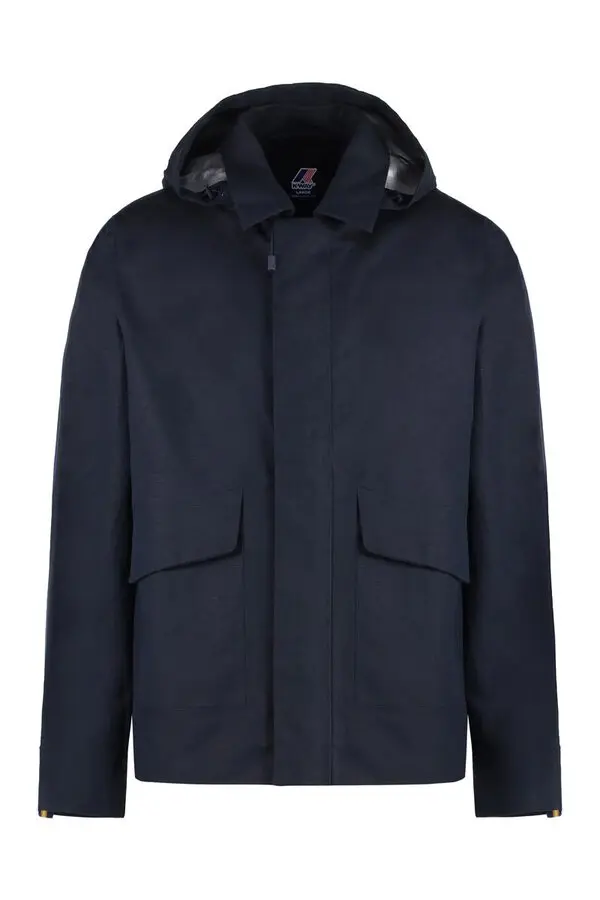 K-WAY Kaya Cotton-linen Blend Jacket - Blue