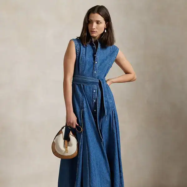 ralph lauren blue jean dress Shop the Isla Mini Dress in Light Blue - Perfect for Any Occasion main image 1