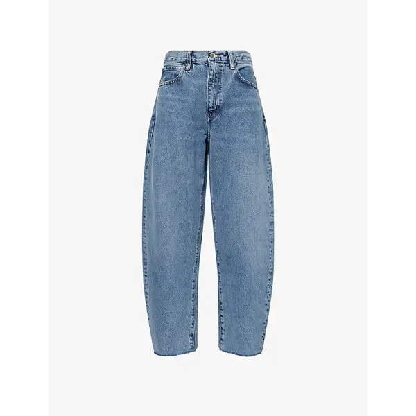 FRAME Bubble Crop Curved-leg Denim Jeans