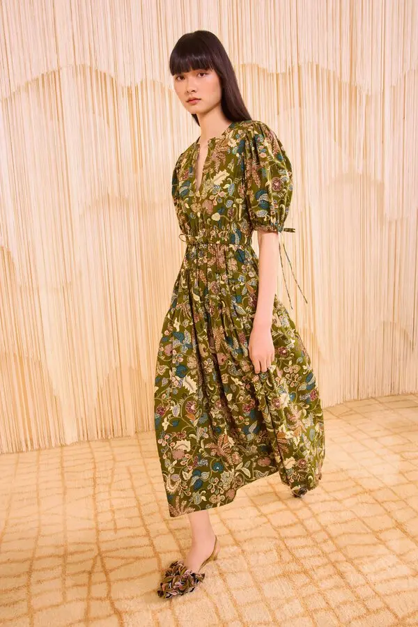 Ulla Johnson Adriana Short Sleeve Midi Dress