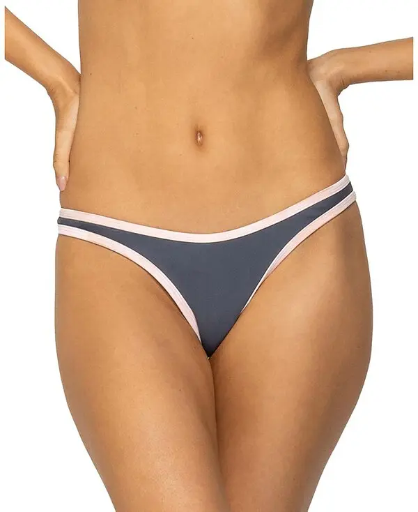 EDIKTED Dina Contrast Bikini Bottom - Dark-gray