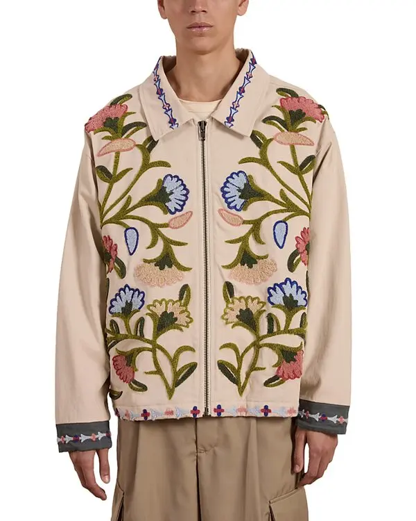 FOUND Floral Embroidered Work Jacket