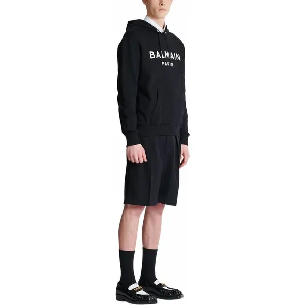 Balmain Printed Hoodie - Black