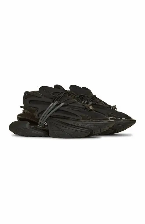 Balmain Leather Unicorn Low-top Sneakers - Black