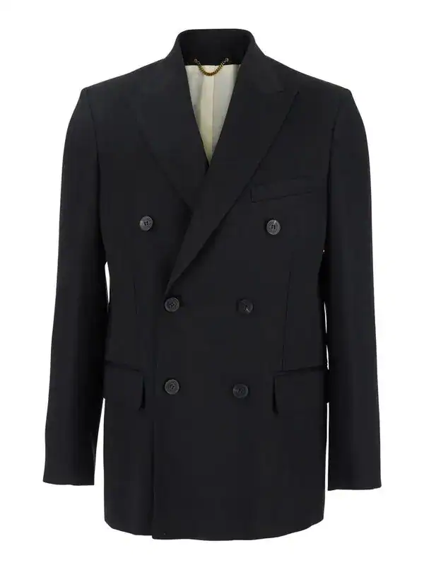 Golden Goose Double-Breasted Virgin Wool Jacket In Black - 47% Off ...