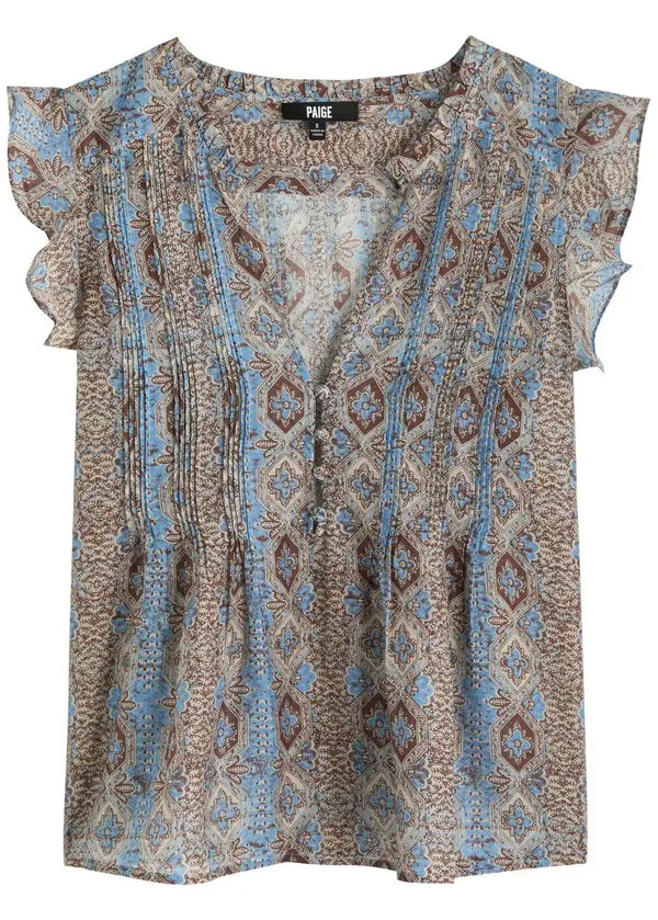 Paige Floral-print Cotton-blend Top - Multicoloured