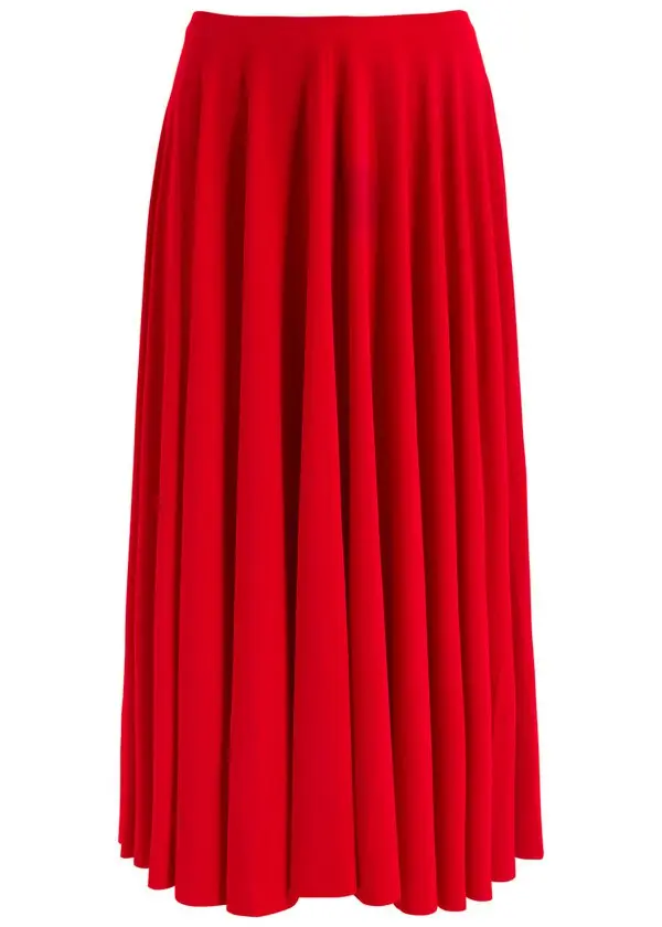 Norma Kamali Stretch-jersey Midi Skirt - Red