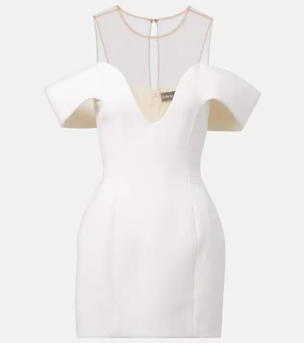 David Koma Off-shoulder Wool Minidress