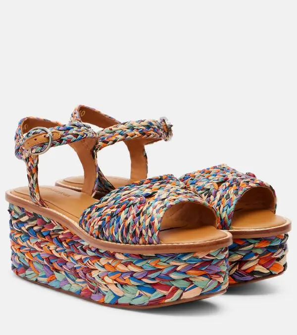 Clergerie Arty Raffia Platform Sandals - Multicoloured