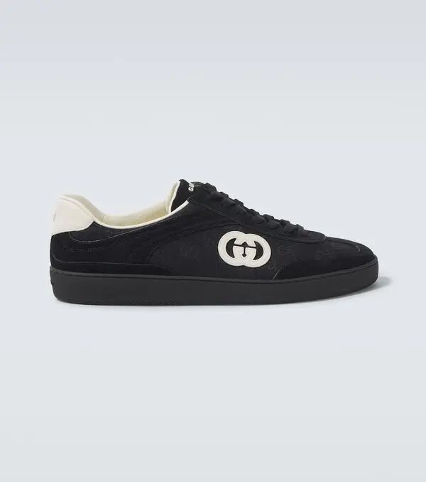 Gucci G75 Suede And Canvas Sneakers - Black