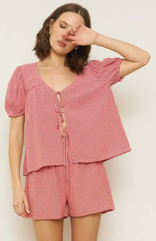 WHIMSY + ROW Birdie Top - Red Gingham