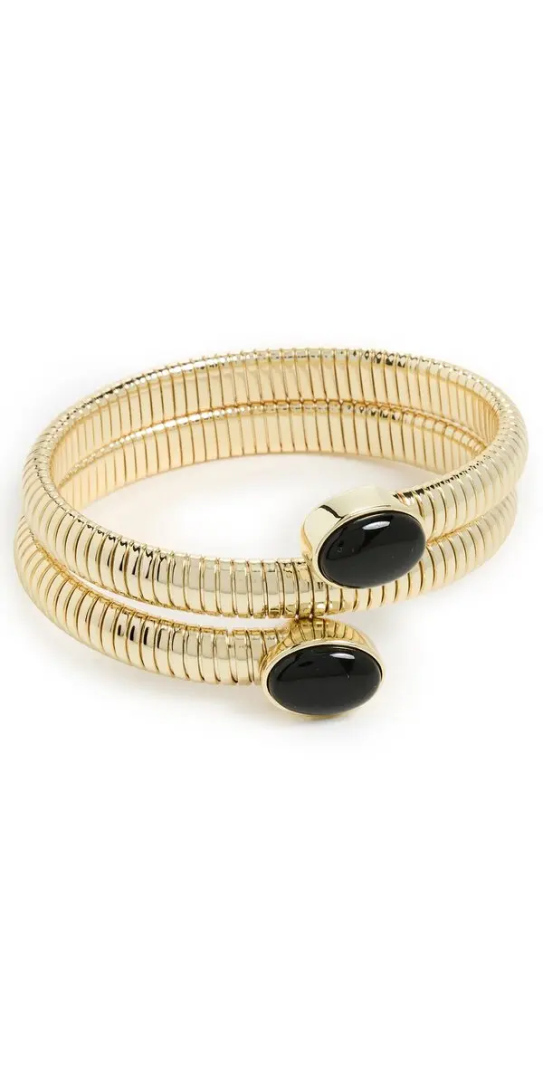 BY ADINA EDEN Colored Stone Wrap Snake Bangle Bracelet