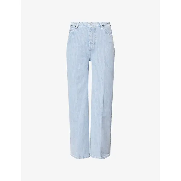 FRAME The Wide Cropped Stretch-denim Trousers