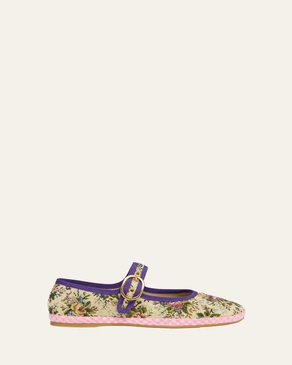 Valentino Garavani Endouce Floral Brocade Ballet Flats