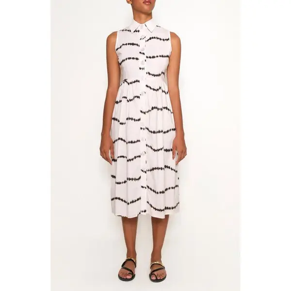 THE LULO PROJECT Sleeveless Midi Shirtdress - Waves