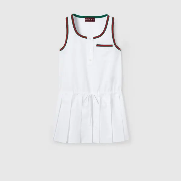 Gucci Cotton Poplin Dress With Web