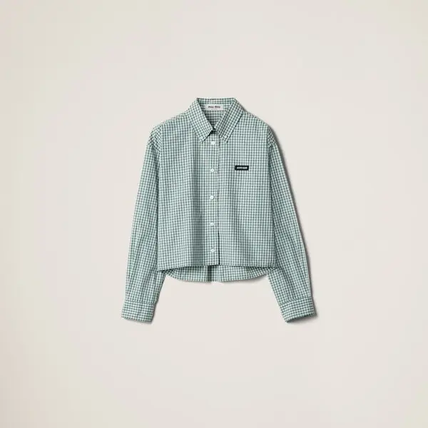 Miu Miu Checked Shirt - Emerald/white