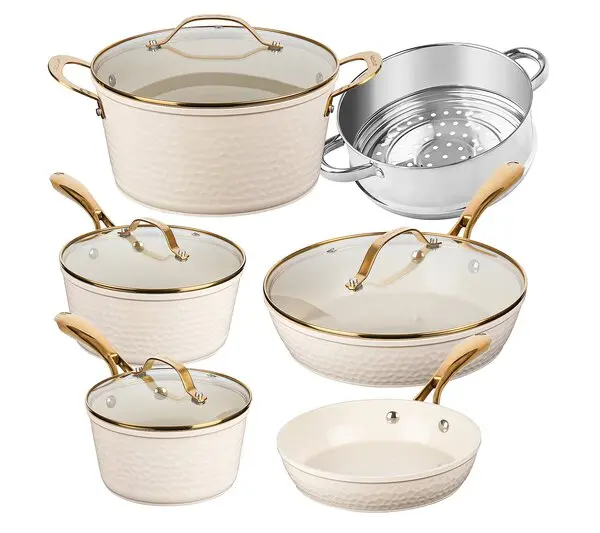 GOTHAM STEEL 10-piece Hammered Nonstick Ceramic Cookware Set