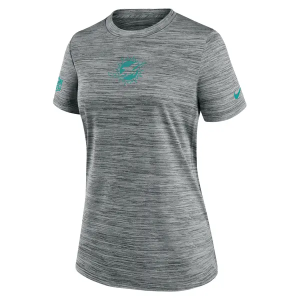Nike Miami Dolphins Sideline Team Issue Velocity Dri-fit Nfl T-shirt - Grey