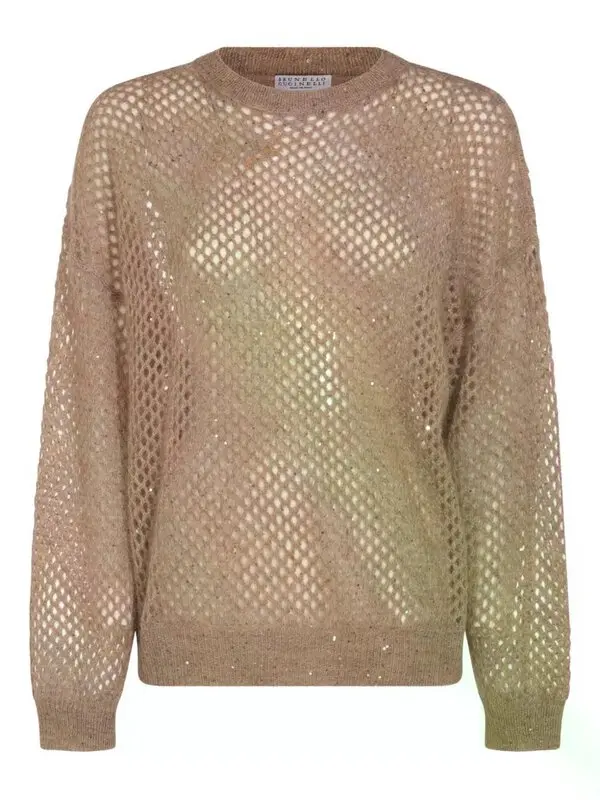 Brunello Cucinelli Open-knit Sweater - Brown