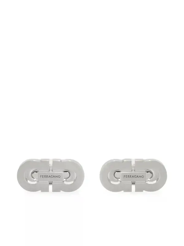 FERRAGAMO Double Gancini Cufflinks - Silver
