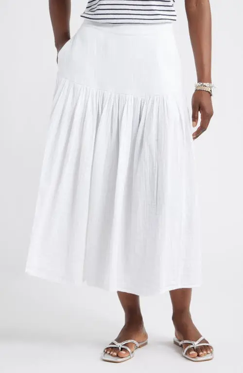 Caslon Cotton Gauze Midi Skirt