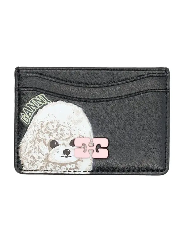 GANNI Poddle Bow Card Holder - Black