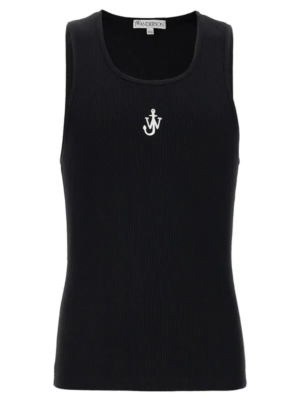 JW Anderson Anchor Embroidery Ribbed Top - Multicolor