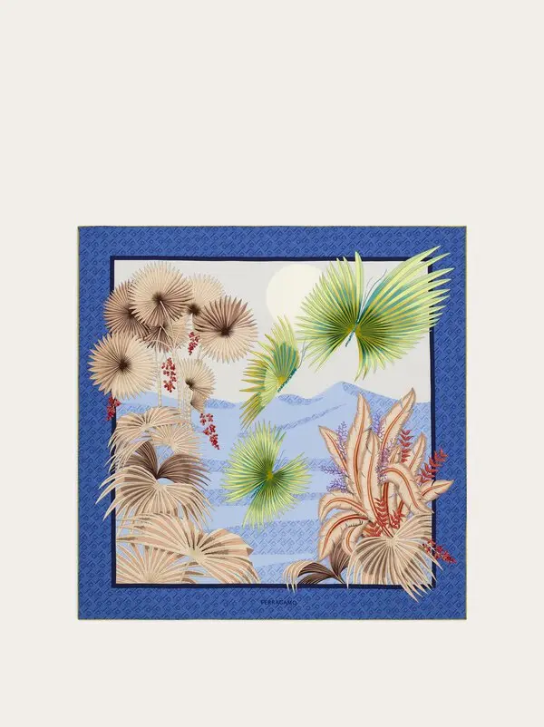 FERRAGAMO Dure Print Silk Scarf - Blue