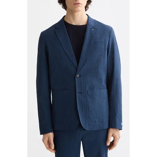Scotch & Soda Regular Fit Unconstructed Cotton Stretch Seersucker Suit Jacket