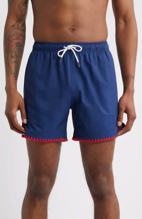 MAVRANS Stitch Waterproof Swim Trunks - Blue