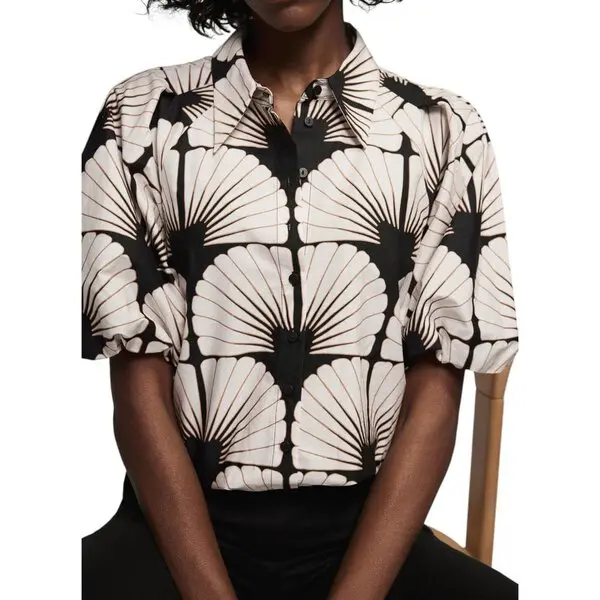 Mint Velvet Shell Print Short Sleeve Shirt