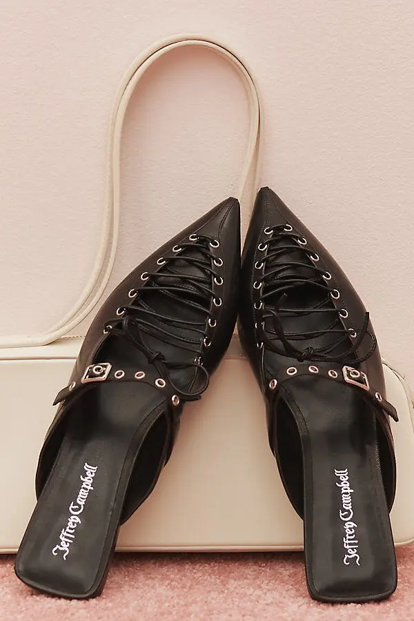 Jeffrey Campbell Jaskier Corset-detail Flats - Black