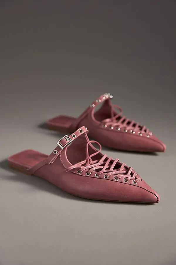 Jeffrey Campbell Jaskier Corset-detail Flats - Dusty Rose