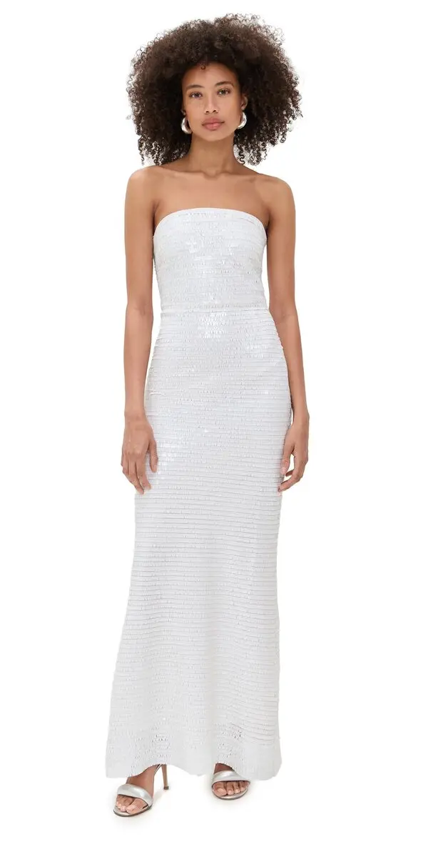 SIMONMILLER Sculpty Strapless Sequin Maxi Dress - Macadamia