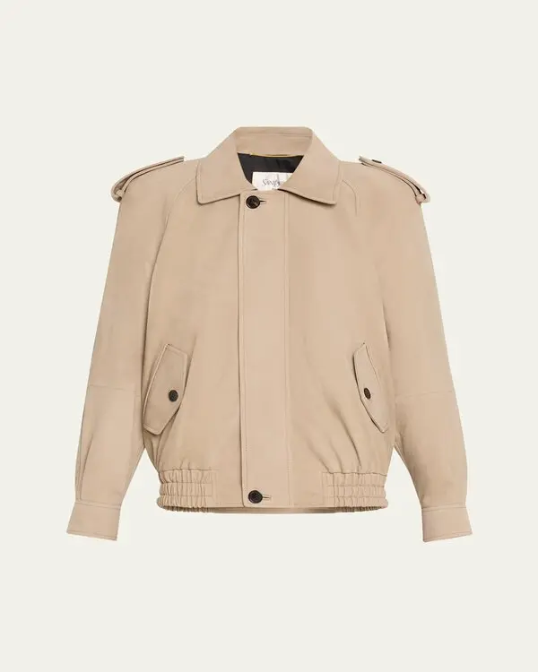 Saint Laurent Oversized Suede Moto Jacket