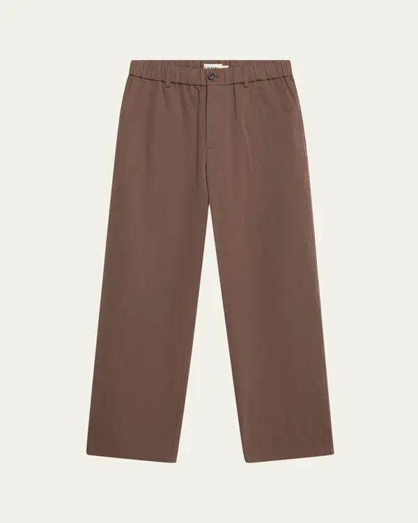 FRAME Relaxed Cotton Trousers - Dark Brown