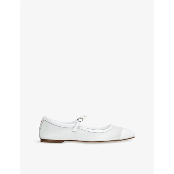 AeydĒ Uma Mesh And Leather Mary Jane Flats