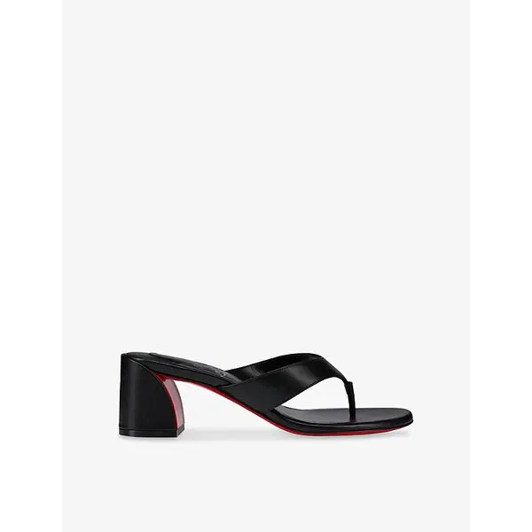 CHRISTIAN LOUBOUTIN Janetonga 55 Leather Heeled Mules - Black